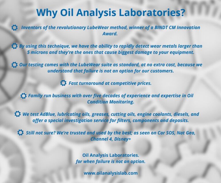 Why Oil Analysis Laboratories - LEARN OIL ANALYSIS
